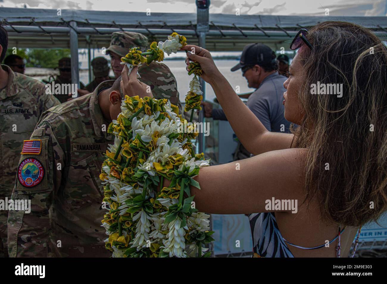 U.S. forces and French soldiers participate in the closing ceremony ...