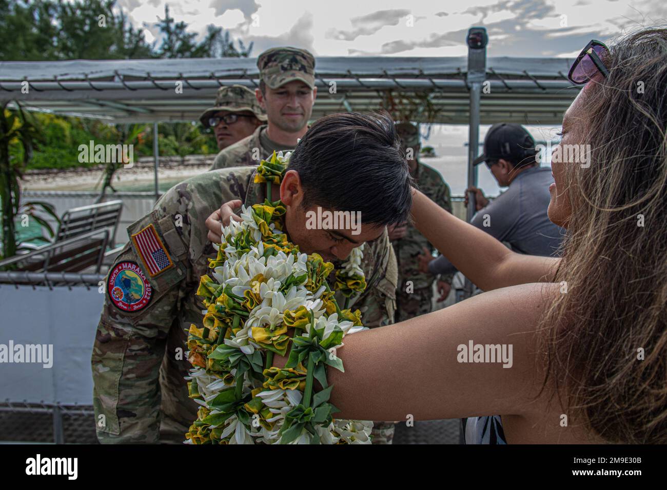 U.S. forces and French soldiers participate in the closing ceremony ...