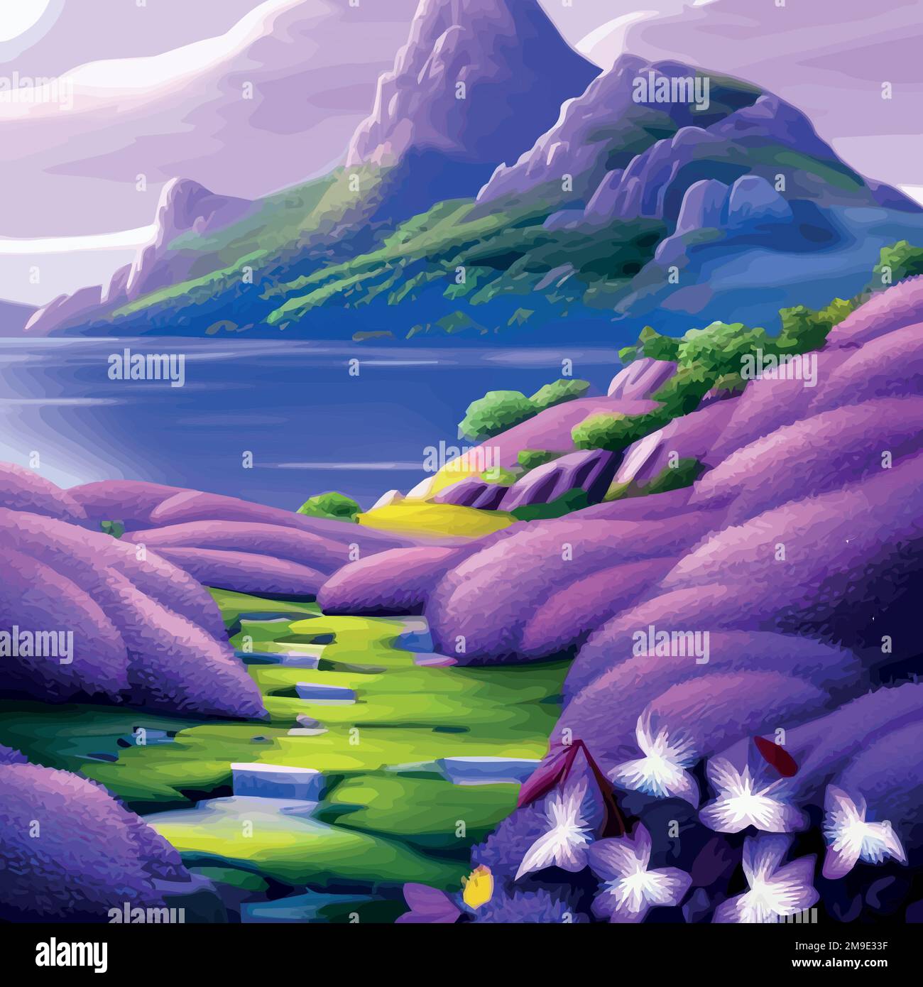 Sky sea mountain Stock Vector Images - Alamy