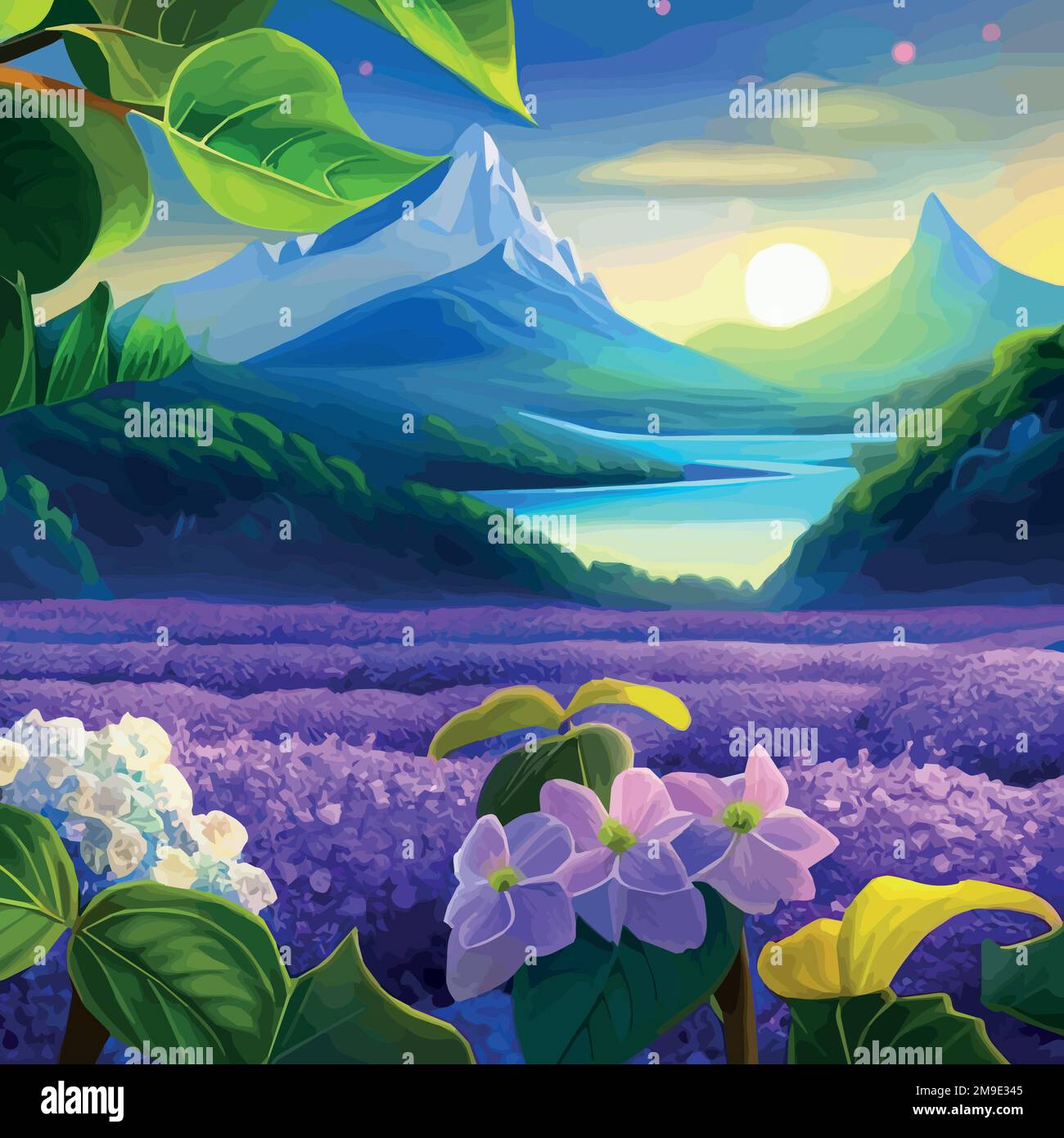 Panoramic mural design Stock Vector Images - Alamy