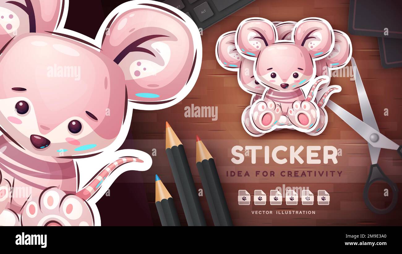 Cartoon character adorable mouse, idea for print t-shirt, poster and ...