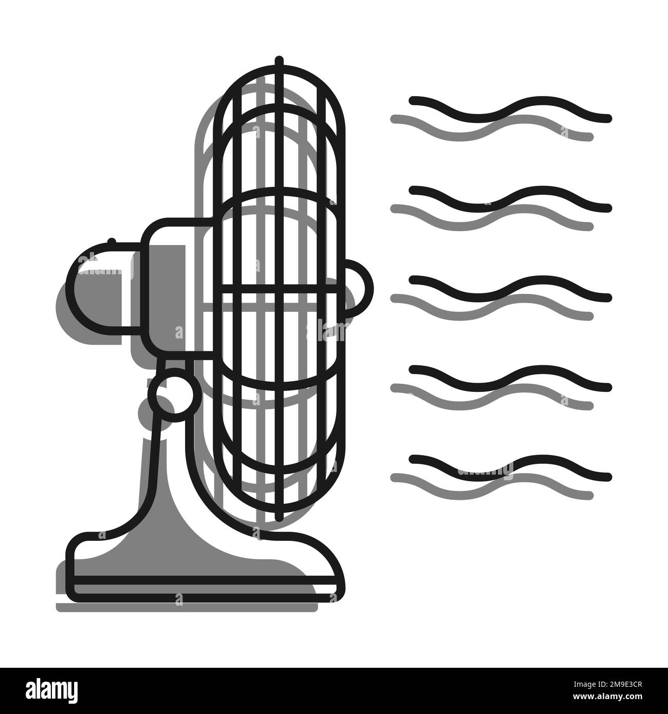 Linear filled with gray color icon, Electric Fan For Cooling Room Side ...