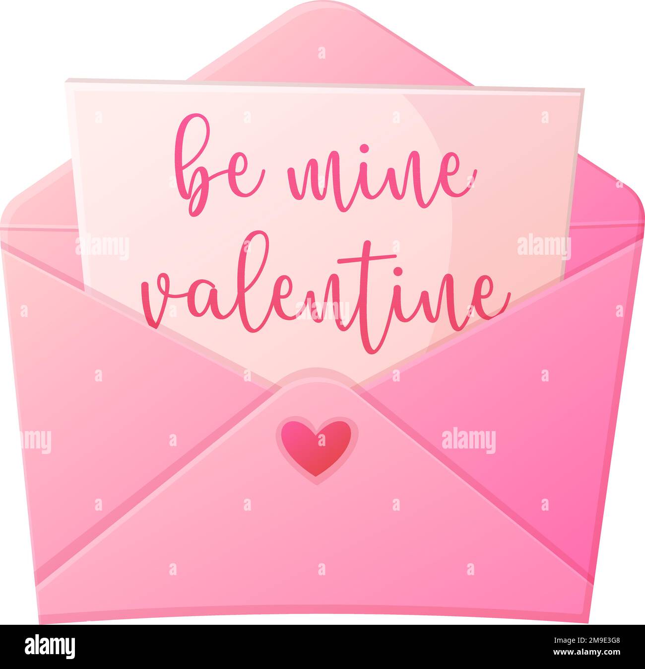 Love letter. Open envelope with valentine letter. Vanentine day ...