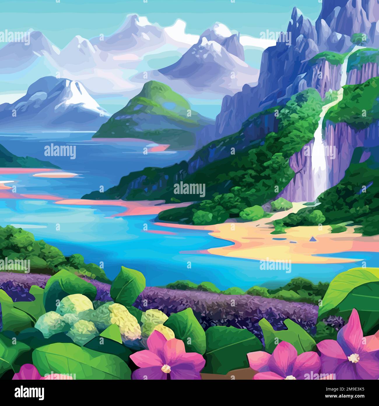 Mountains And Valleys Clipart Flowers