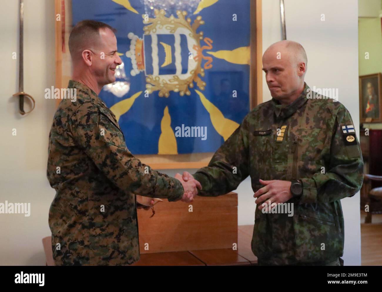 RASEBORG, Finland (May 18, 2022) - Col. Robert Hallett (left), deputy ...