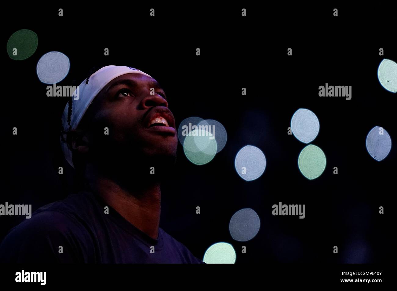 Indiana Pacers' Buddy Hield warms up before an NBA basketball game ...