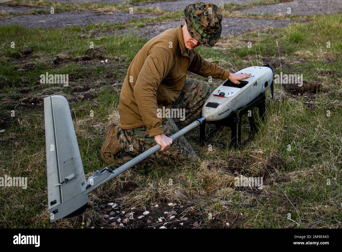U.S. Marine Corps Cpl. William Horton, an unmanned aircraft system ...