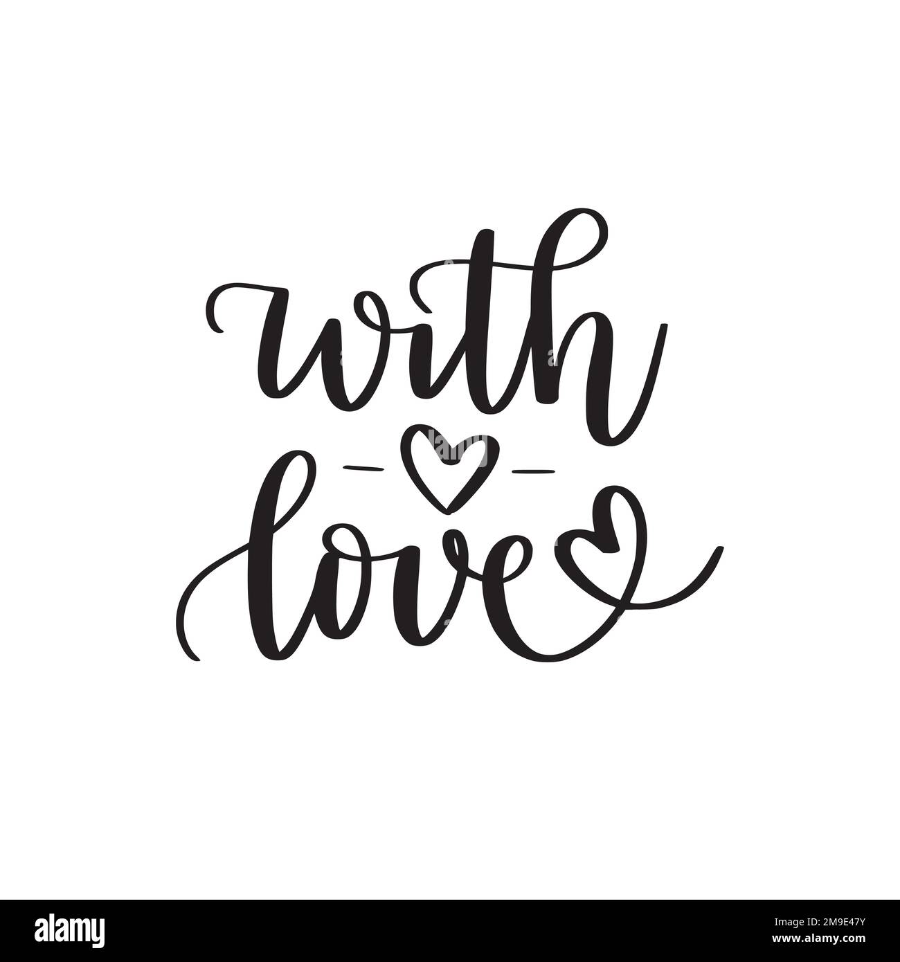 With love. Romantic quote. Brush calligraphy text Stock Vector Image ...