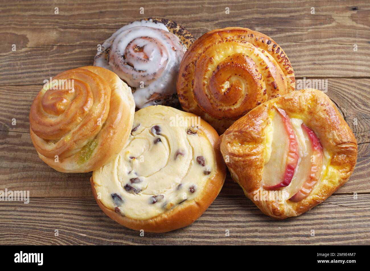 Sweet buns different delicious hi-res stock photography and images - Alamy