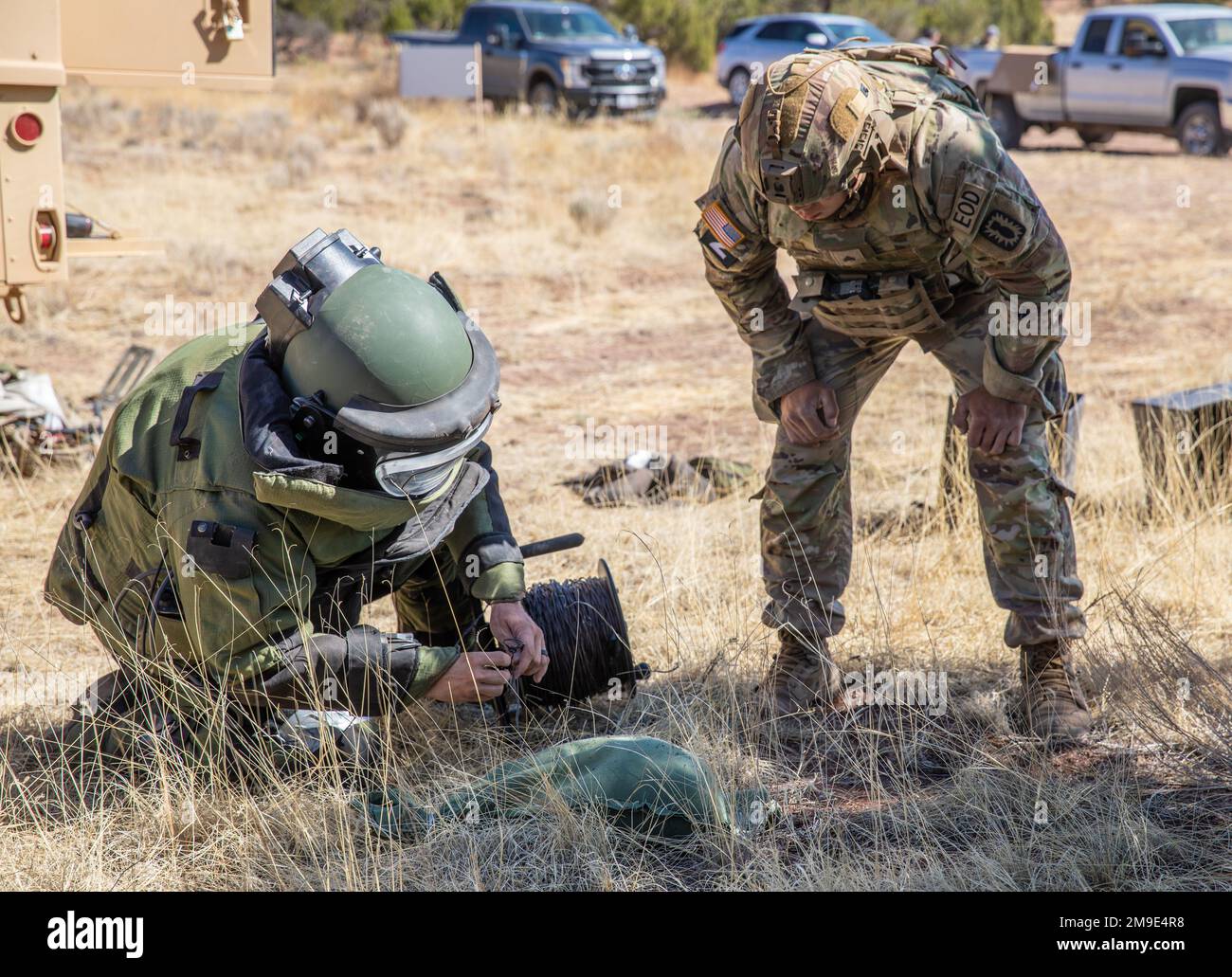 Staff Sgt. Billy McCoy (Left) and Sgt. Micah Miller (right), explosive ...