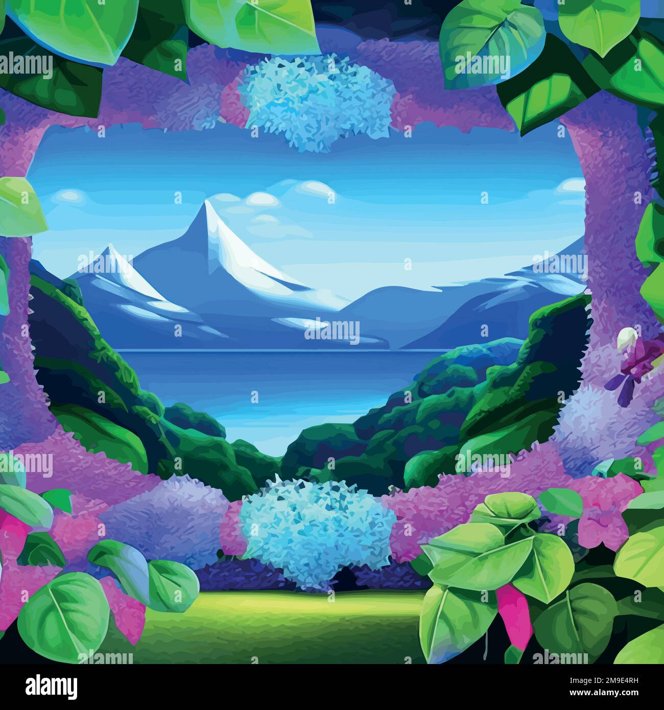 Garden mural Stock Vector Images - Alamy