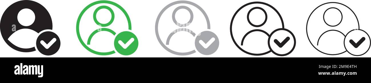 A vector set user accept icons on a white background Stock Vector Image ...