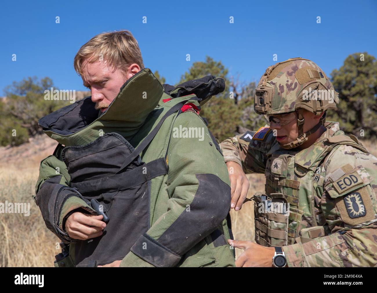 Staff Sgt. Billy McCoy (Left) and Sgt. Micah Miller (right), explosive ...