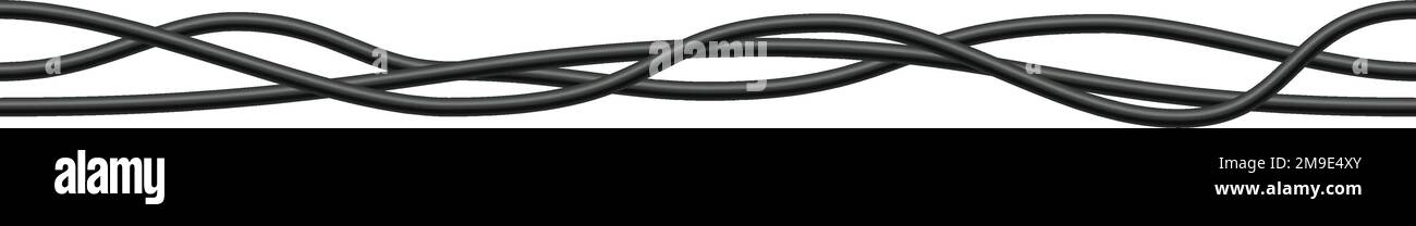Realistic electrical wires. Cable power energy. Flexible thick network ...