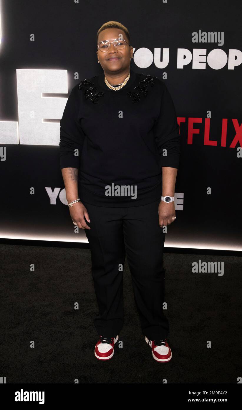 Sam Jay arrives at the premiere of Netflix's "You People" on Tuesday ...