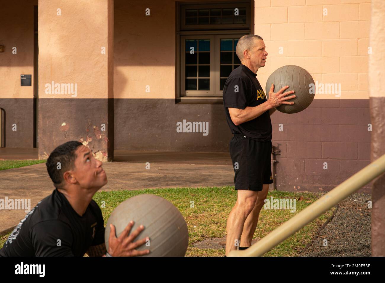 Sgt. Maj. of the Army Michael A. Grinston participates in physical ...