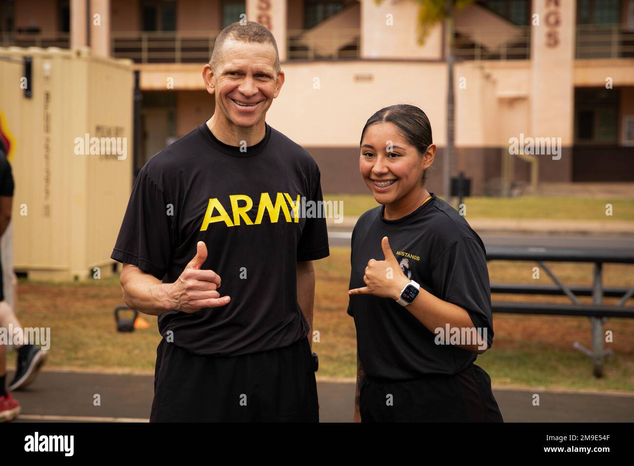 Sgt. Maj. of the Army Michael A. Grinston poses for a photo with a ...