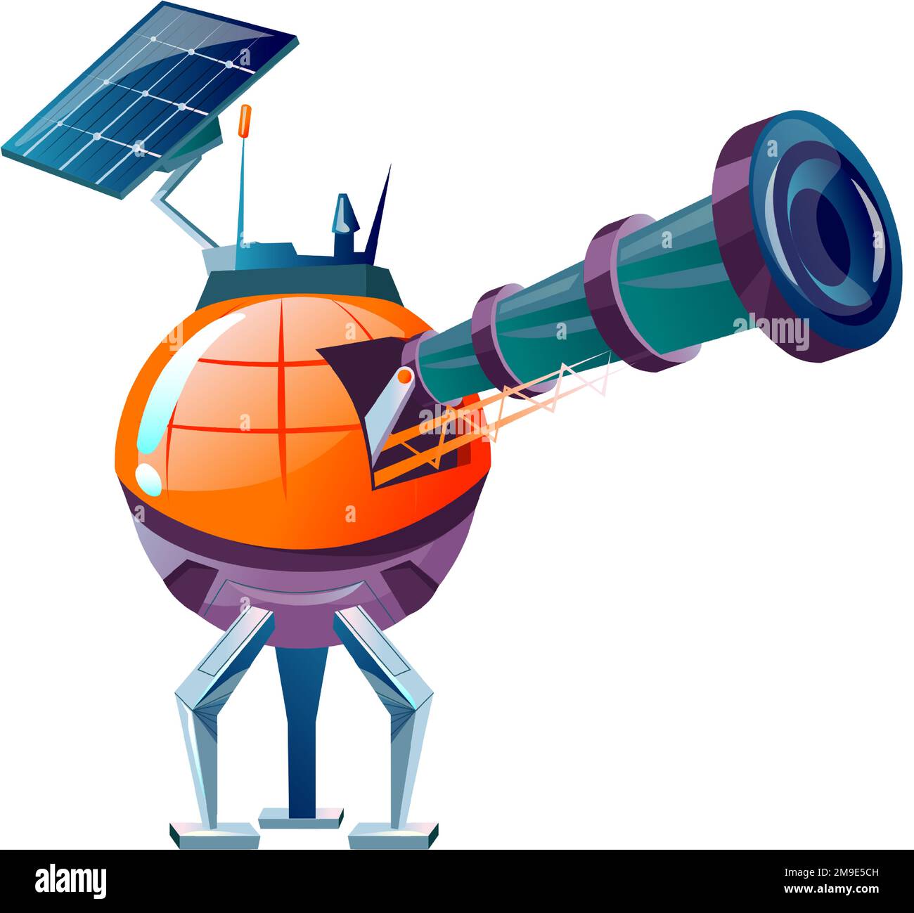 Space planet colonization vector cartoon illustration. Futuristic technology, sci-fi ...