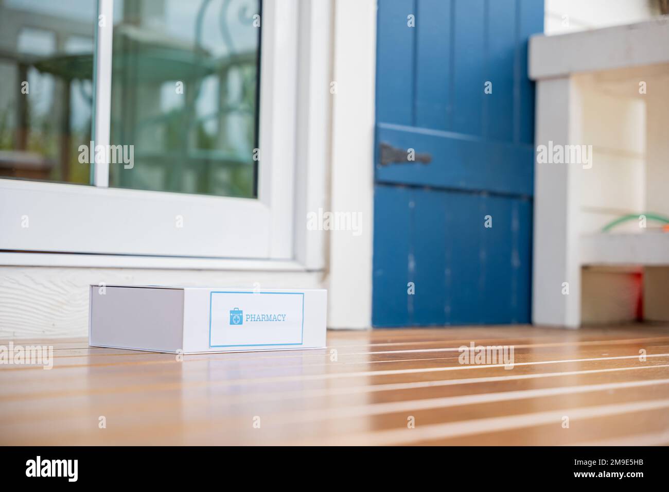 Medication package box Covid free first aid from pharmacy hospital ...