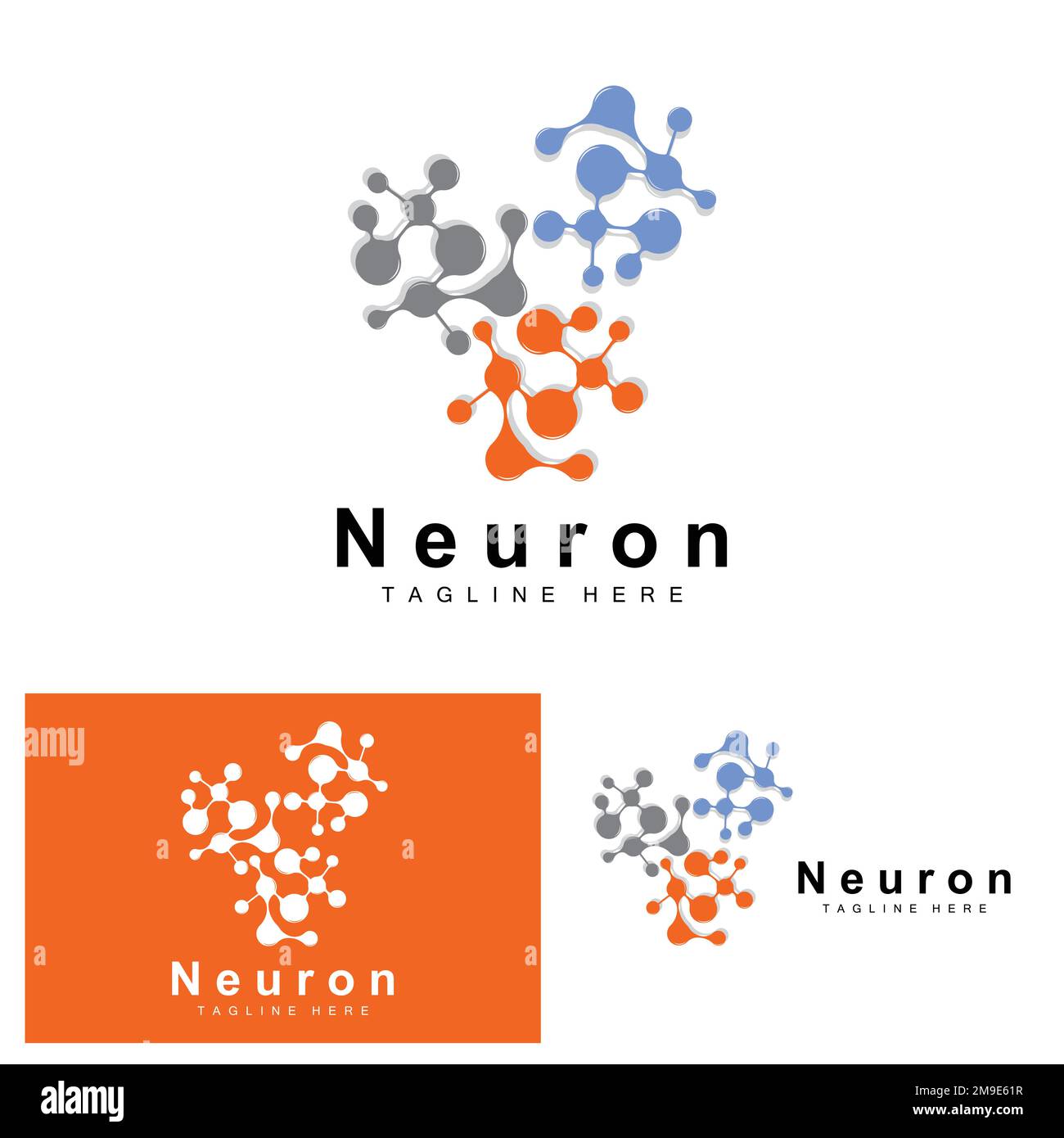Neuron Logo Design Vector nerve cell illustration Molecular DNA health ...