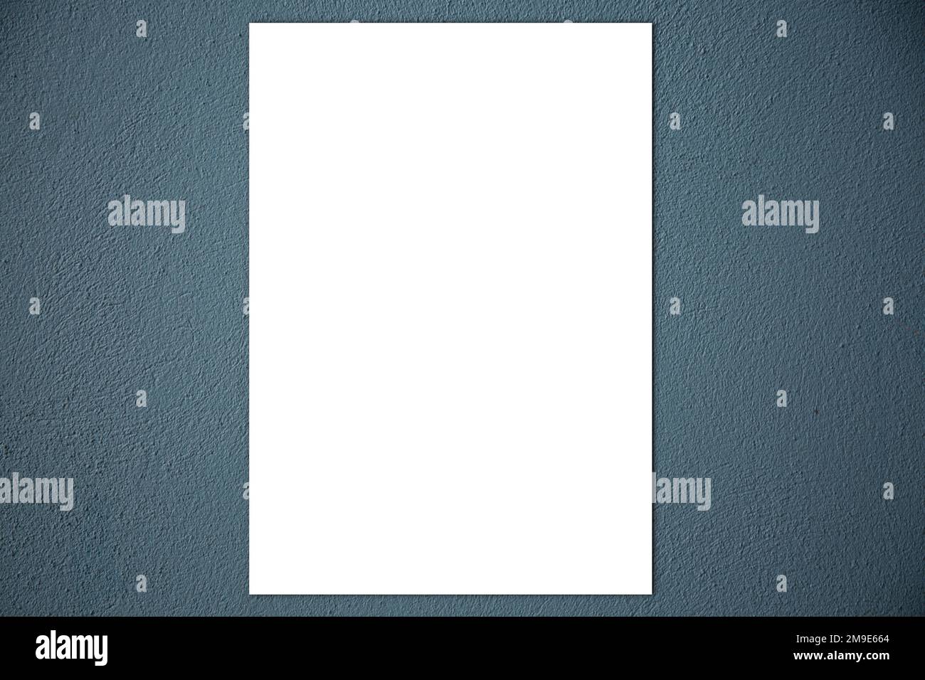 Brochure mock up with blank white empty cover paper on cement grey blue ...