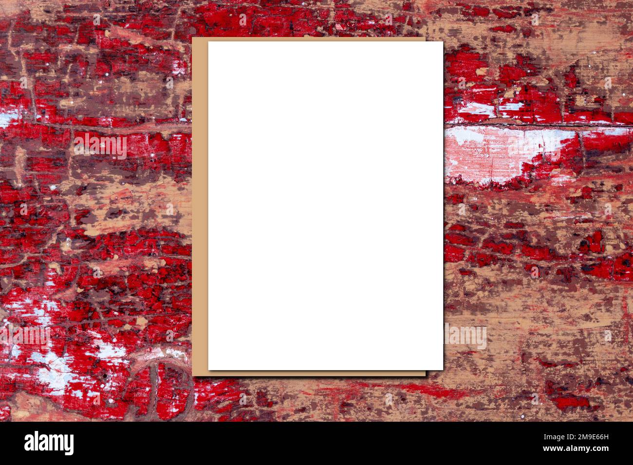 Wedding Invitation Mockup Blank Party Invitation Card in red old ...