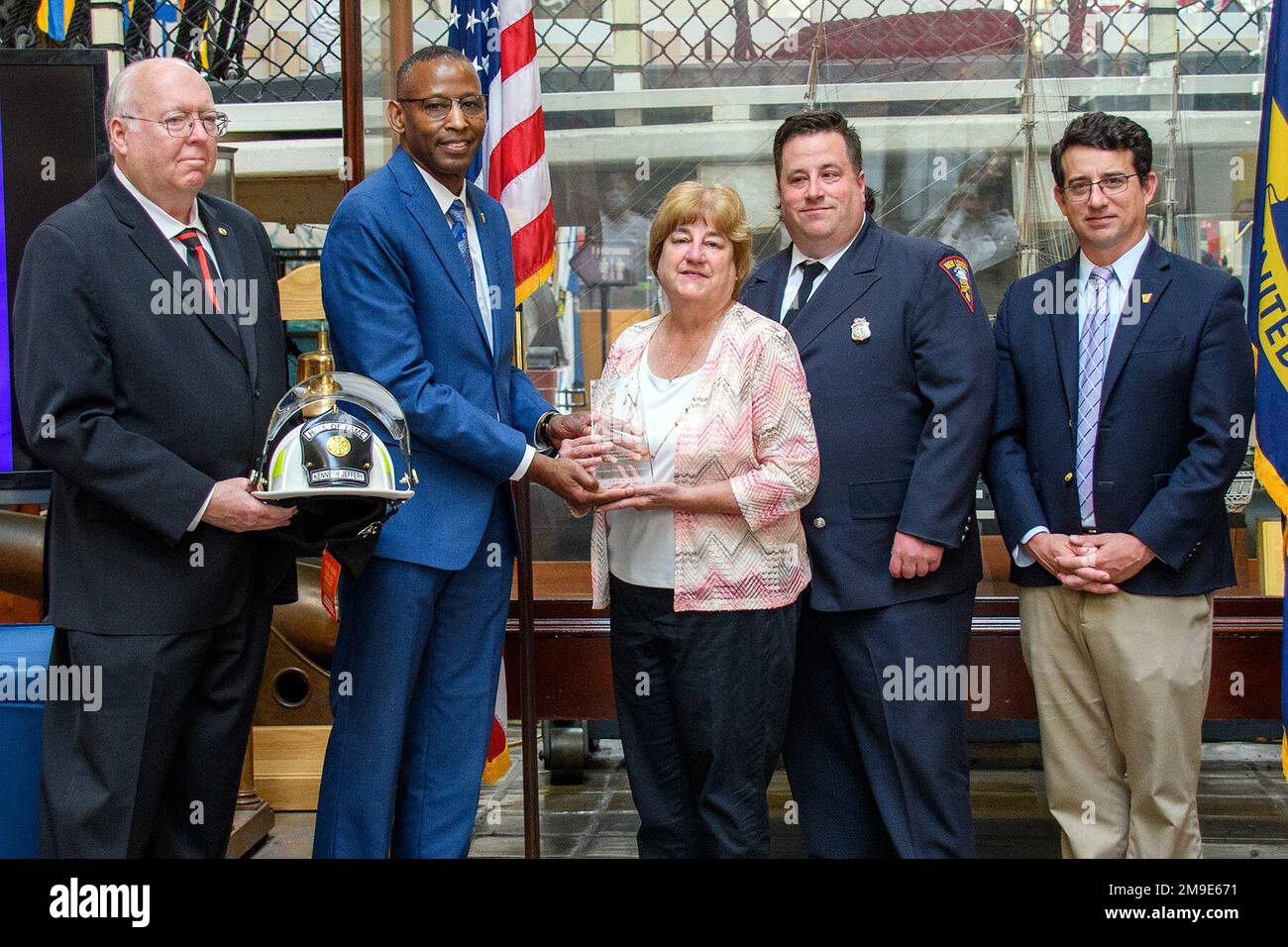 Kathy and Timothy Jeffery, the wife and son of late Fire Chief Kenneth ...