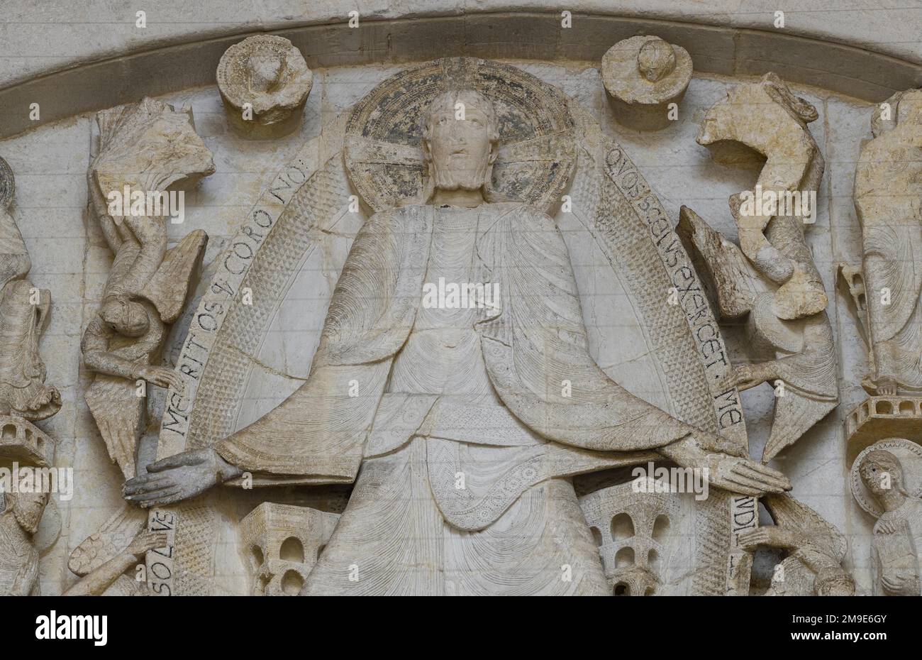 Famous tympanum of Saint-Lazare Cathedral with the Last Judgement ...