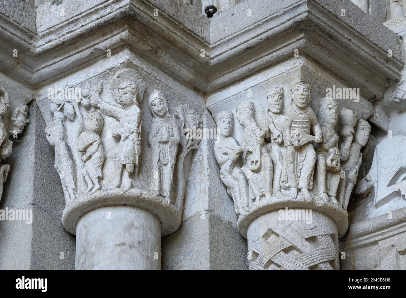 Famous tympanum of Saint-Lazare Cathedral, detail, Autun, Departement ...