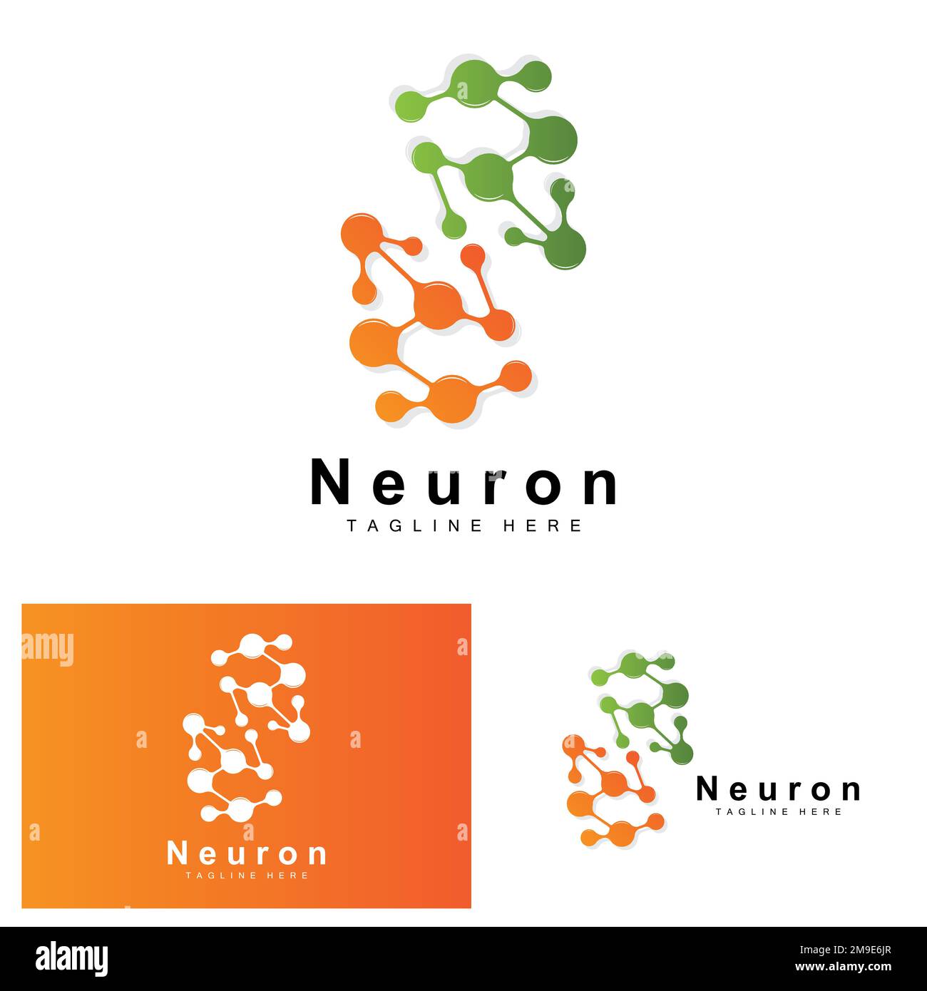Neuron Logo Design Vector nerve cell illustration Molecular DNA health ...