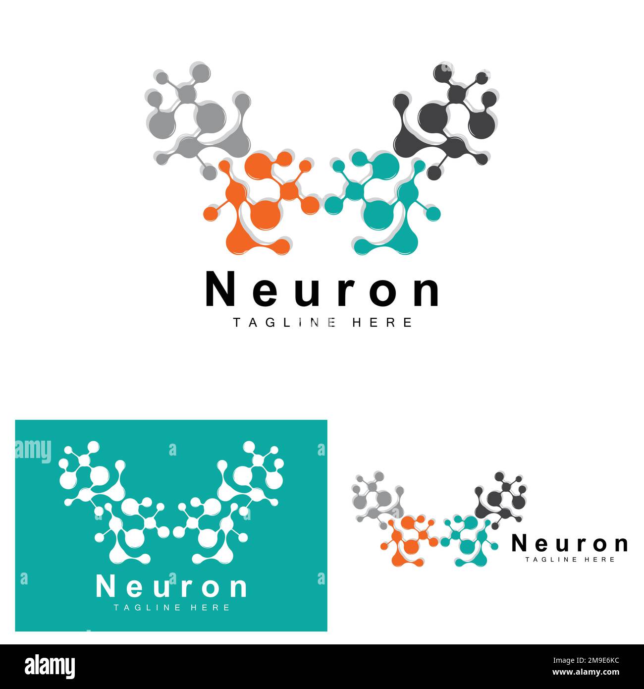 Neuron Logo Design Vector nerve cell illustration Molecular DNA health ...