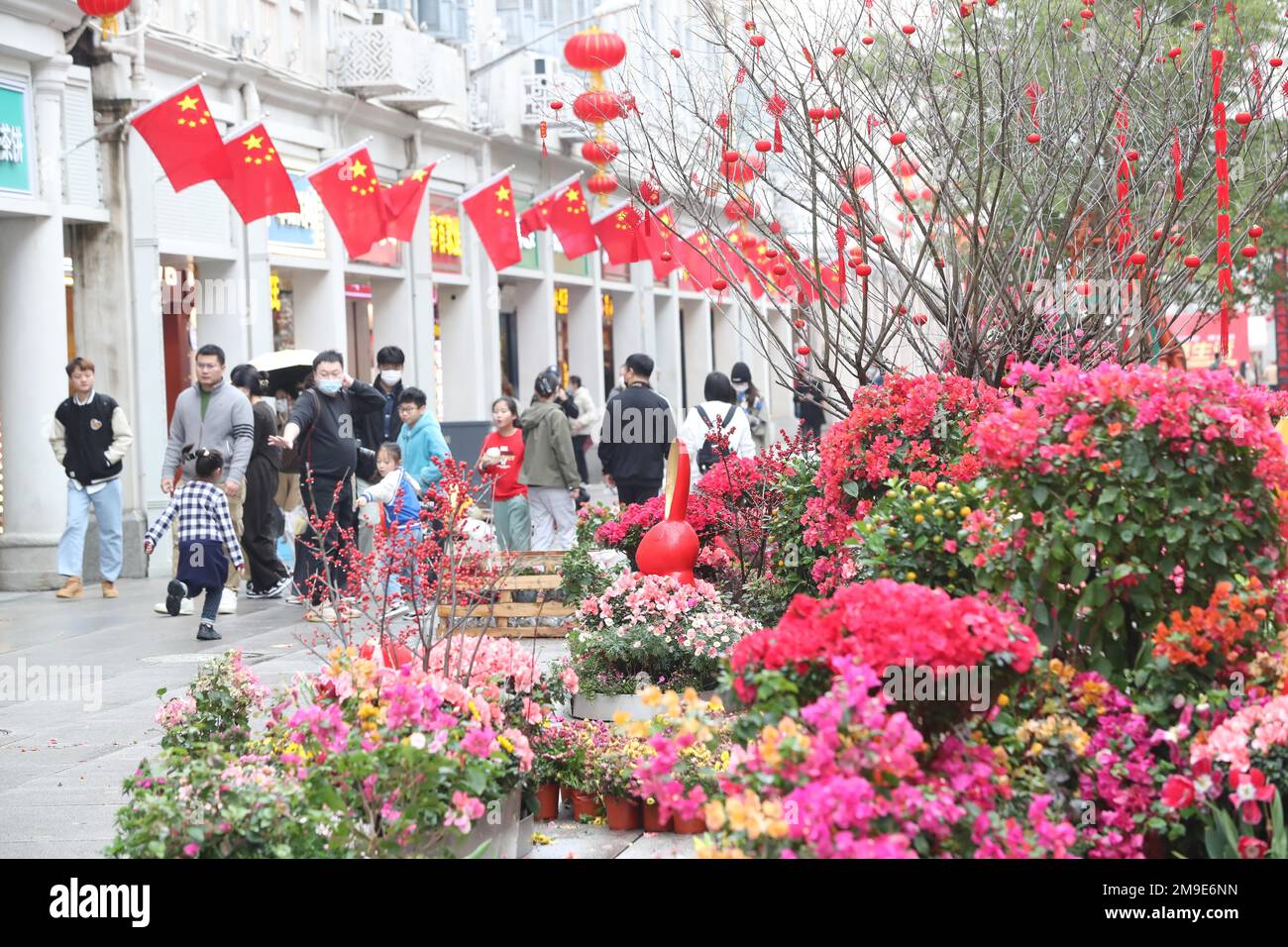 Spring Festival vibes on Zhongshan Road in Xiamen City, southeast China ...