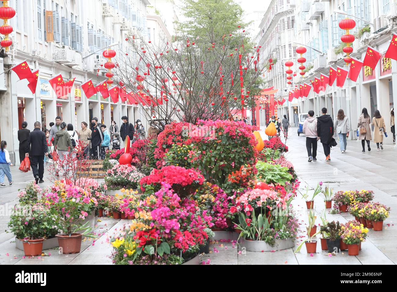Spring Festival vibes on Zhongshan Road in Xiamen City, southeast China ...