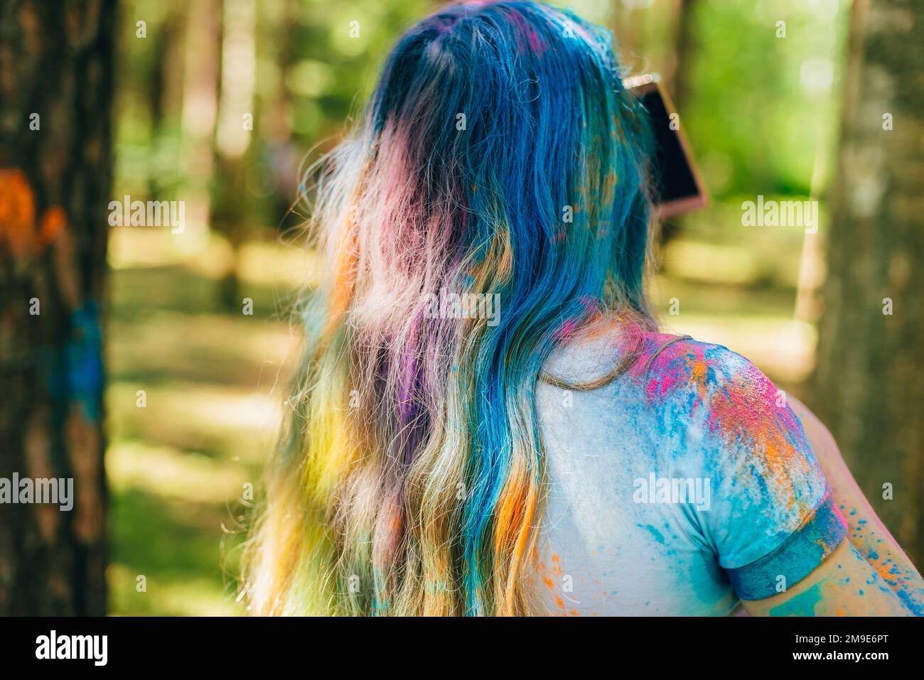 VICHUGA, RUSSIA - JUNE 17, 2018: Celebration of the festival of colors ...