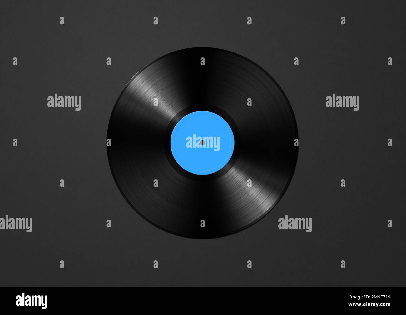 Blue vinyl record isolated on black background. 3D illustration Stock ...