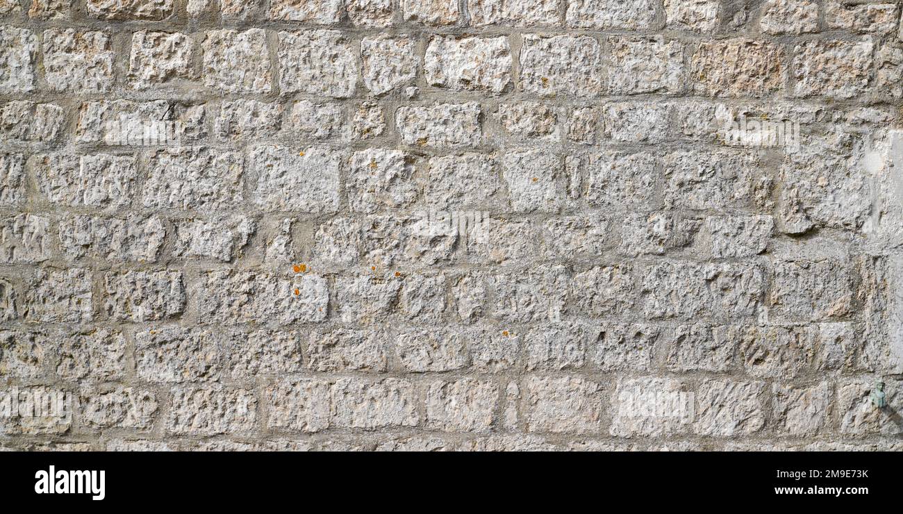 Stone grey old wall vintage texture panoramic large background brick ...