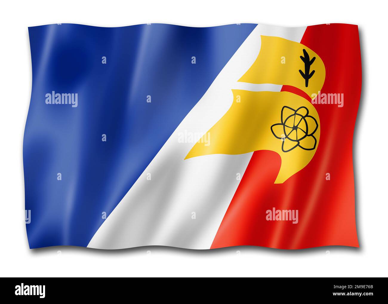 Franco Terreneuviens ethnic flag, America. 3D illustration Stock Photo ...