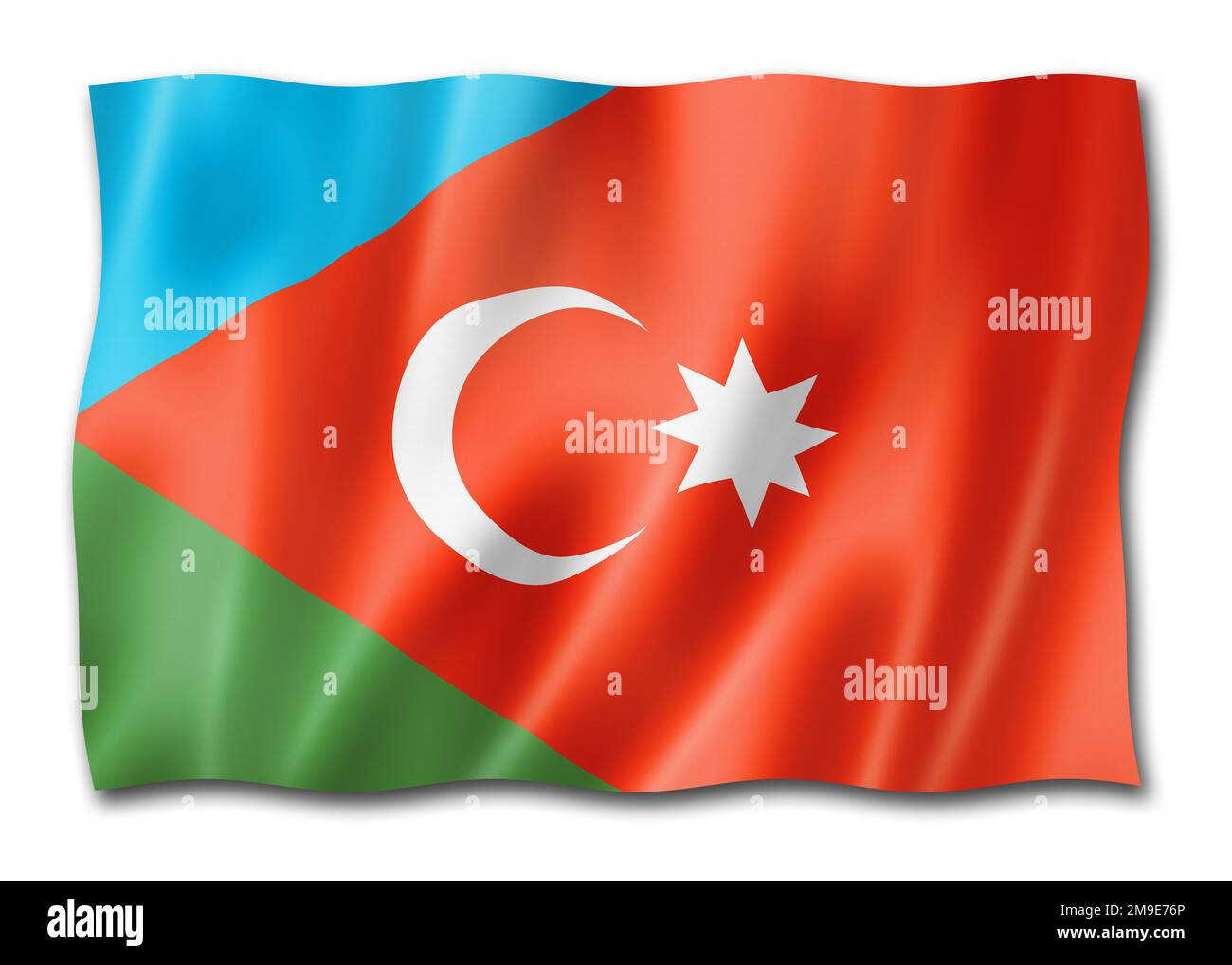 Iranian Azerbaijanis ethnic flag, Asia. 3D illustration Stock Photo - Alamy