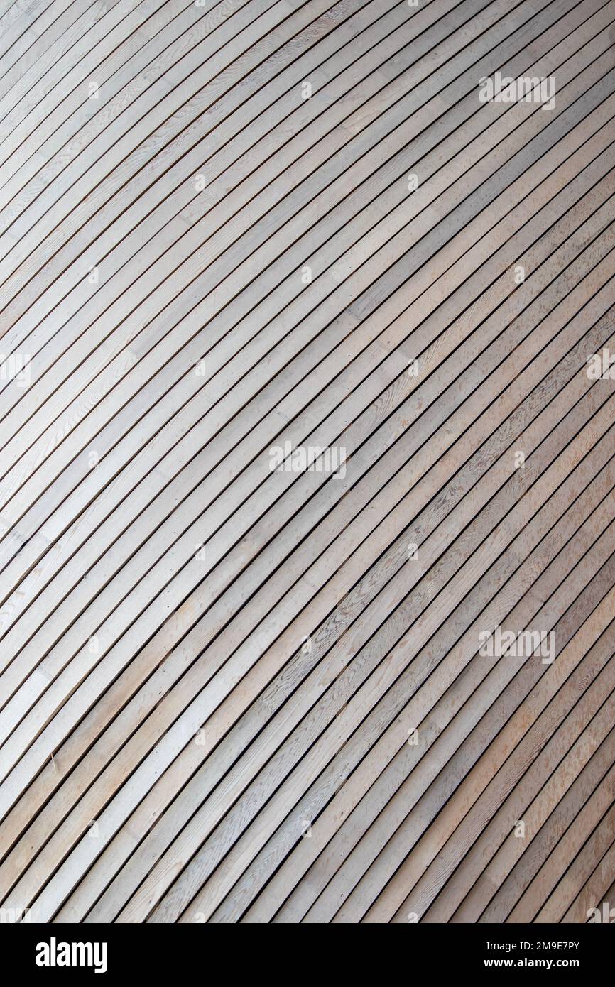 grey wooden background with rounded curved line boards planks Stock ...