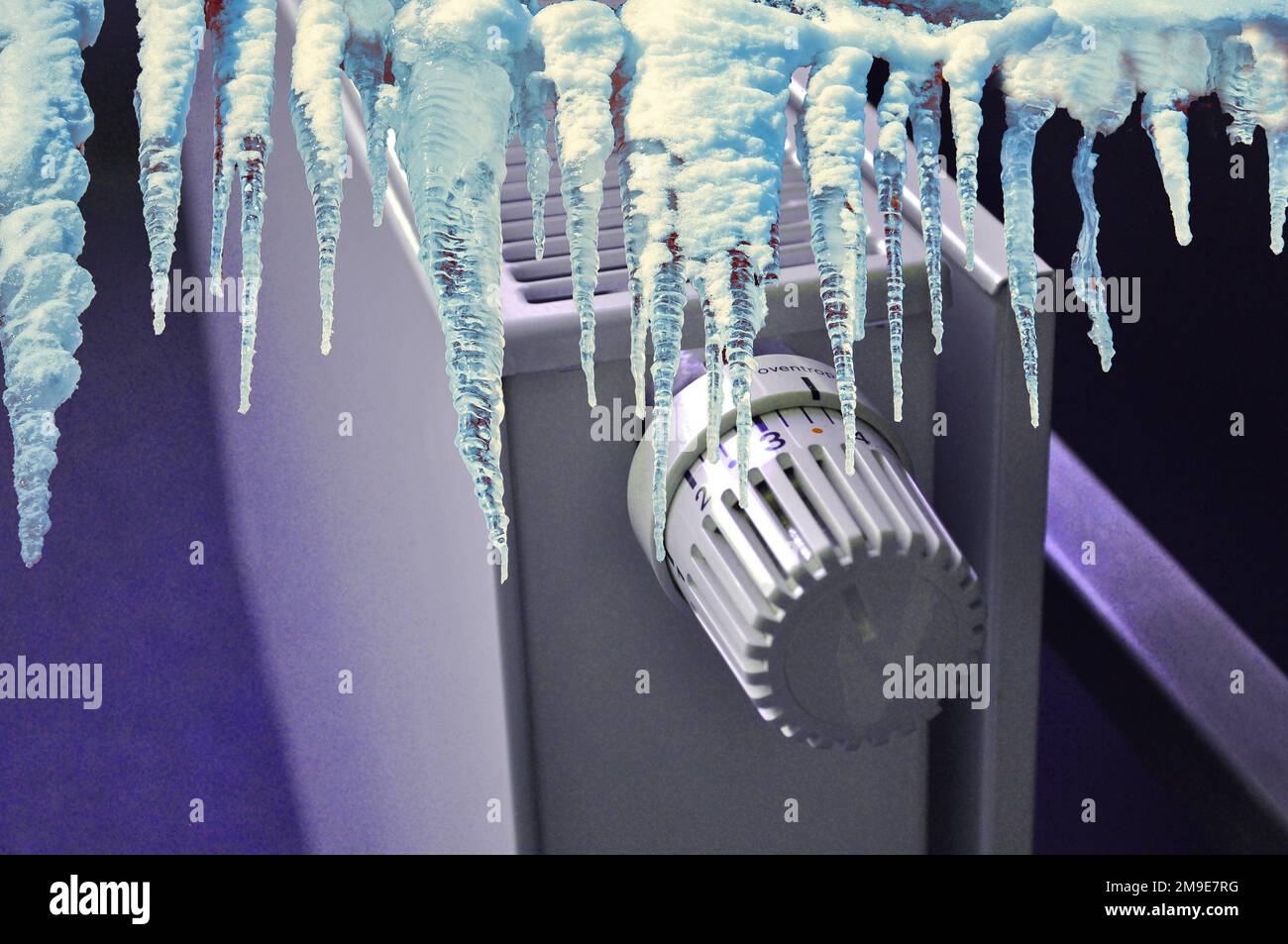 Cold winter, frost, radiator, heating control, energy supply, energy ...
