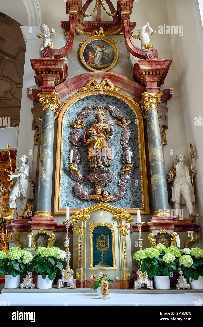 Side altar with St. Verena, St. Verena Parish Church, Fischen, Allgaeu ...