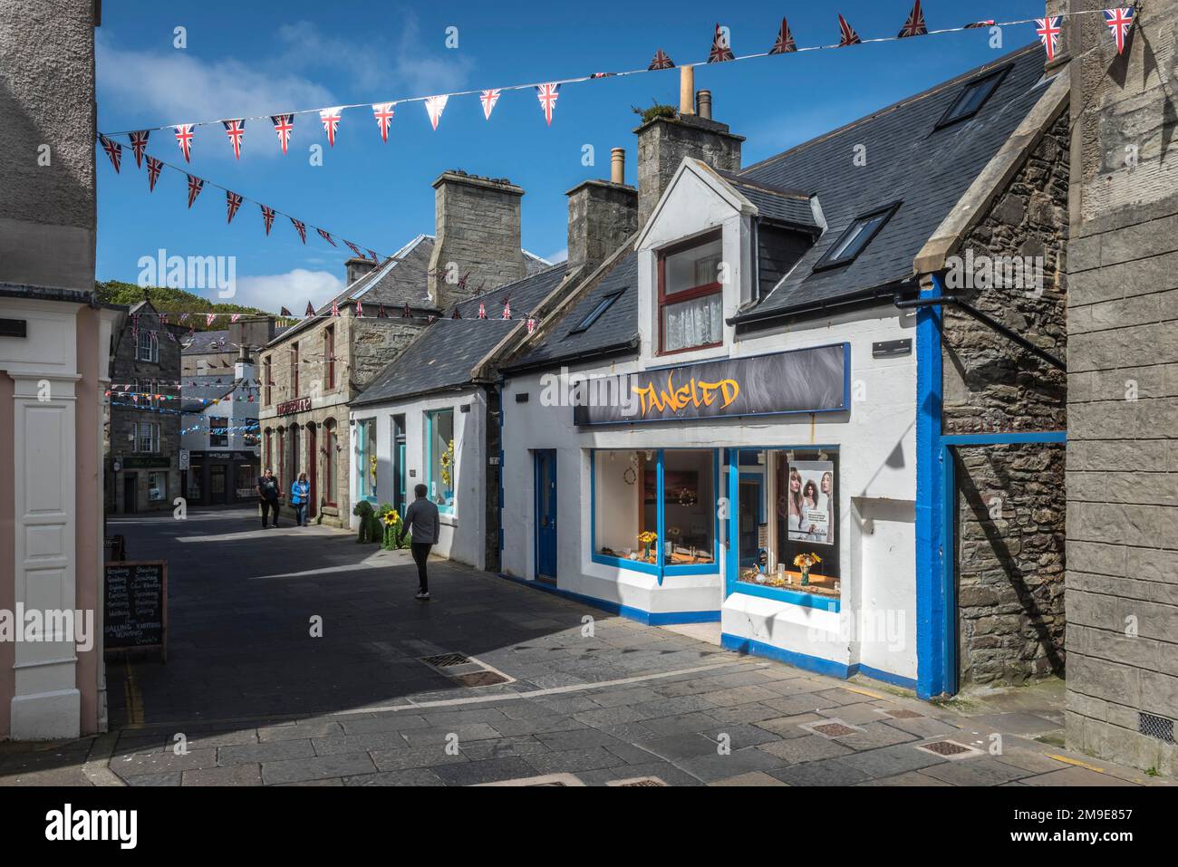 Commercial Road in the centre of Lerwick, Shetland Islands, Scotland ...
