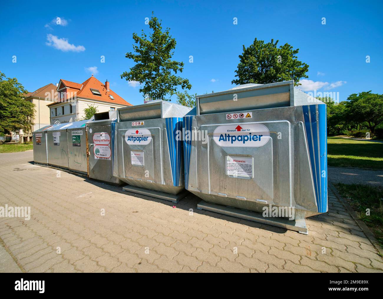 Containers for waste paper and glass, Dessau-Rosslau, Saxony-Anhalt ...