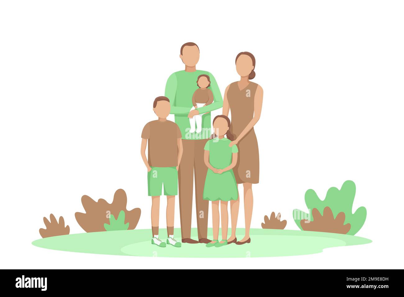Parents and children. Large family. Vector illustration Stock Vector ...