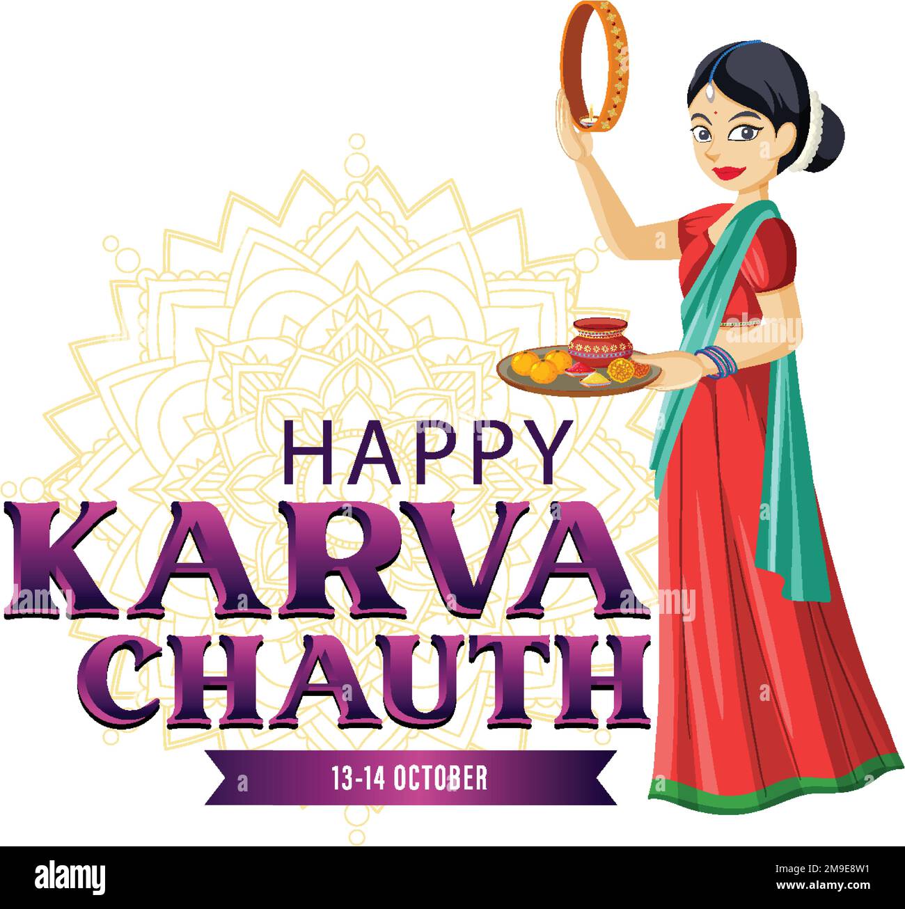 Happy Karva Chauth Day Banner Design illustration Stock Vector Image ...