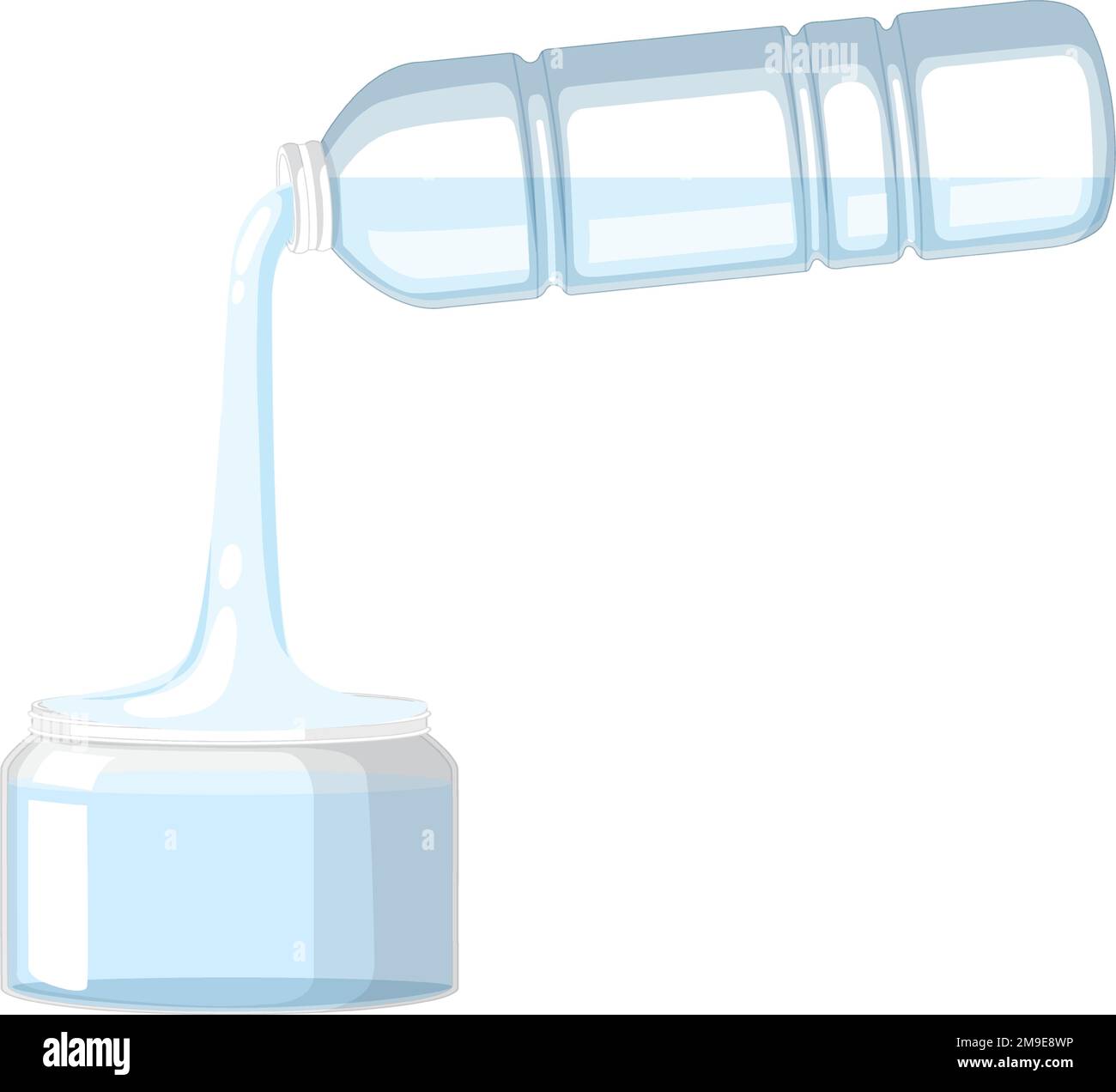 Pouring water from plastic bottle to a bowl illustration Stock Vector ...