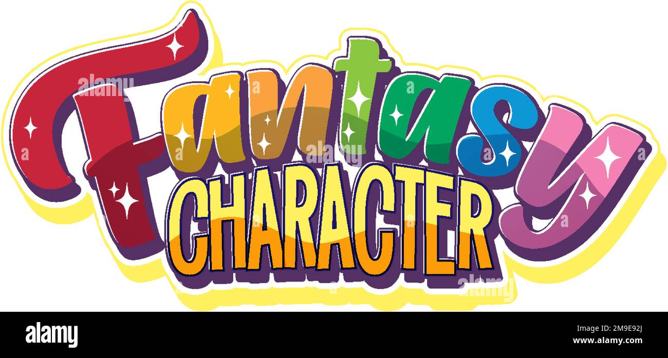 Fantasy character text for banner design illustration Stock Vector ...
