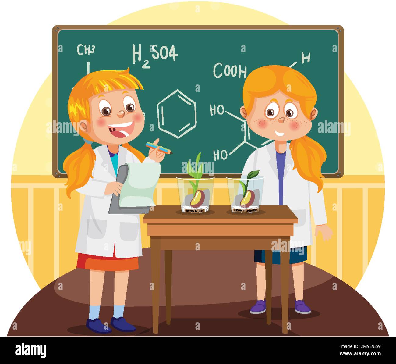 Scientist kids doing science experiment illustration Stock Vector Image ...