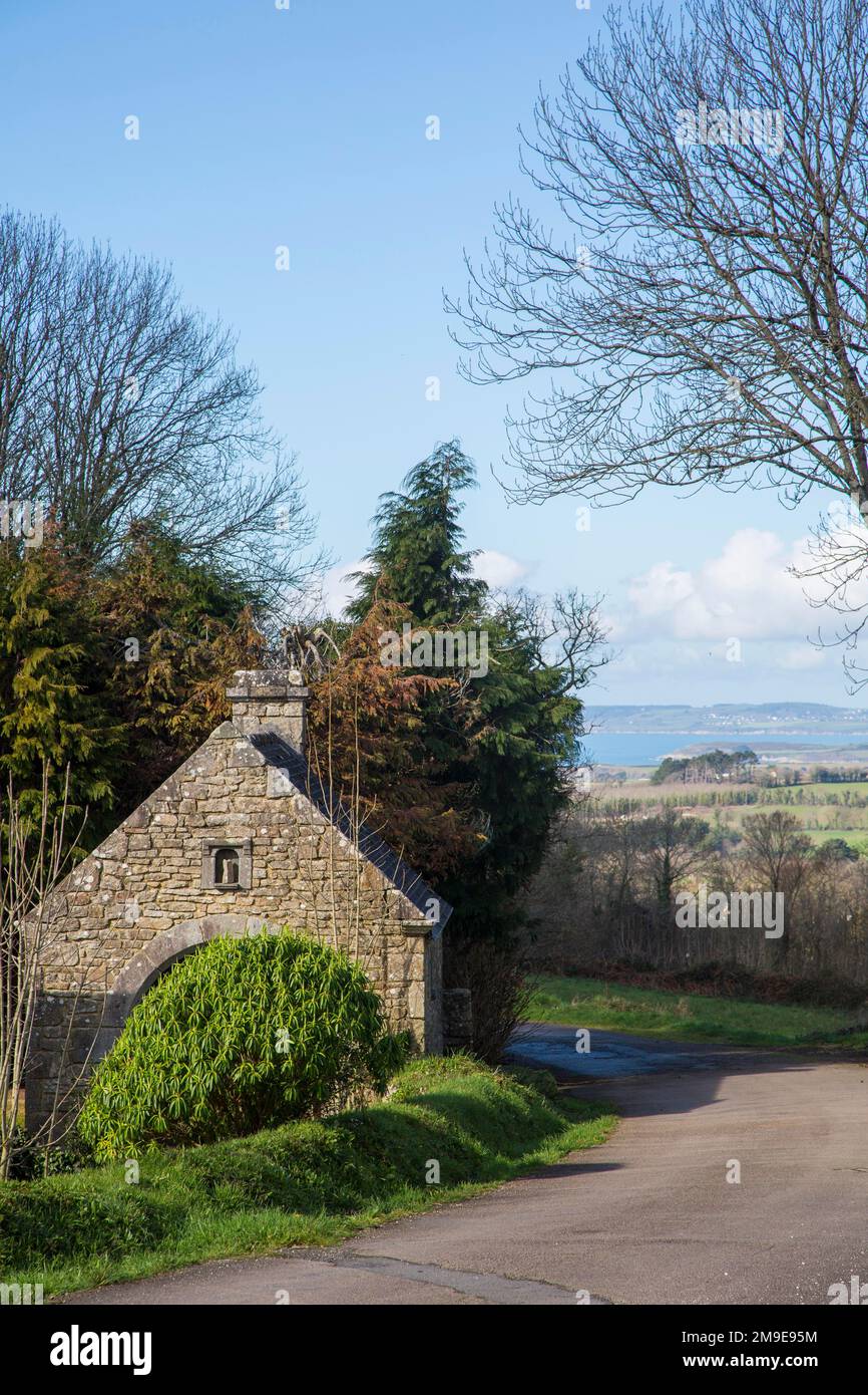 View from Locronan to the bay of Douarnenez, awarded as one of the most ...