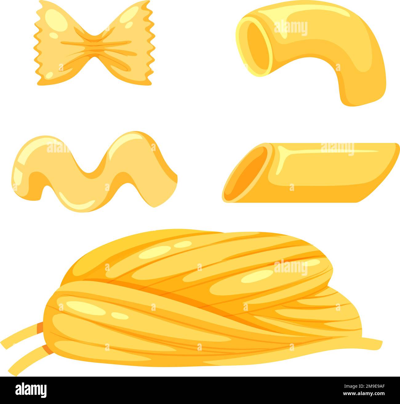 Different Types of Pasta illustration Stock Vector Image & Art - Alamy